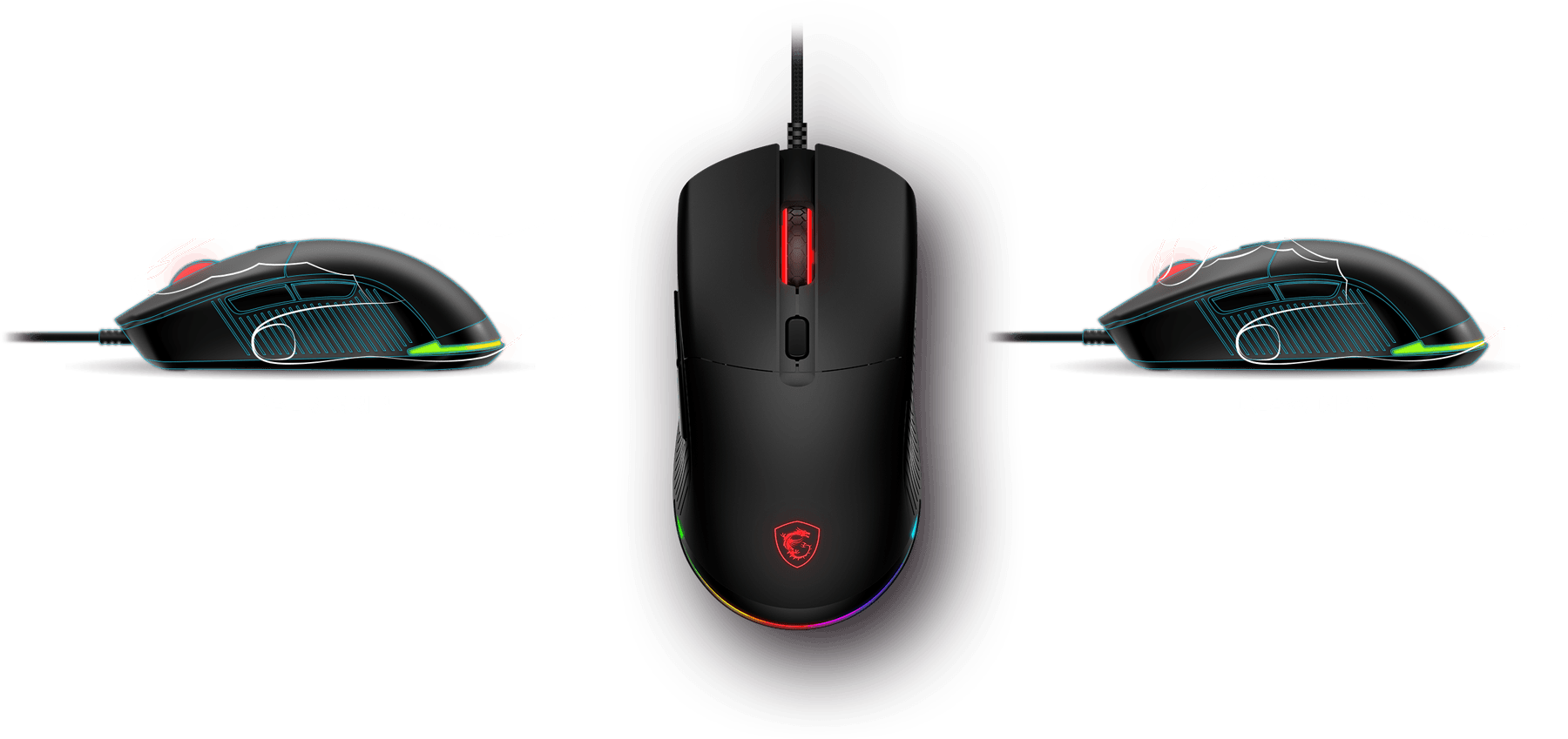 MSI FORGE GM310 Wired Optical Gaming Mouse, RGB LED, 20 Million Clicks, Up to 7200 DPI - Newegg.com